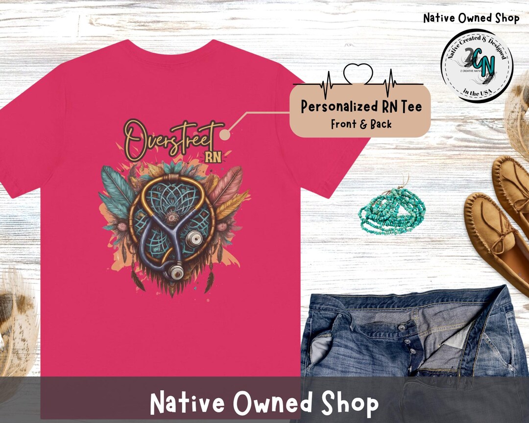 Indigenous Native American Personalized RN Tee|boho RN Feathers and ...