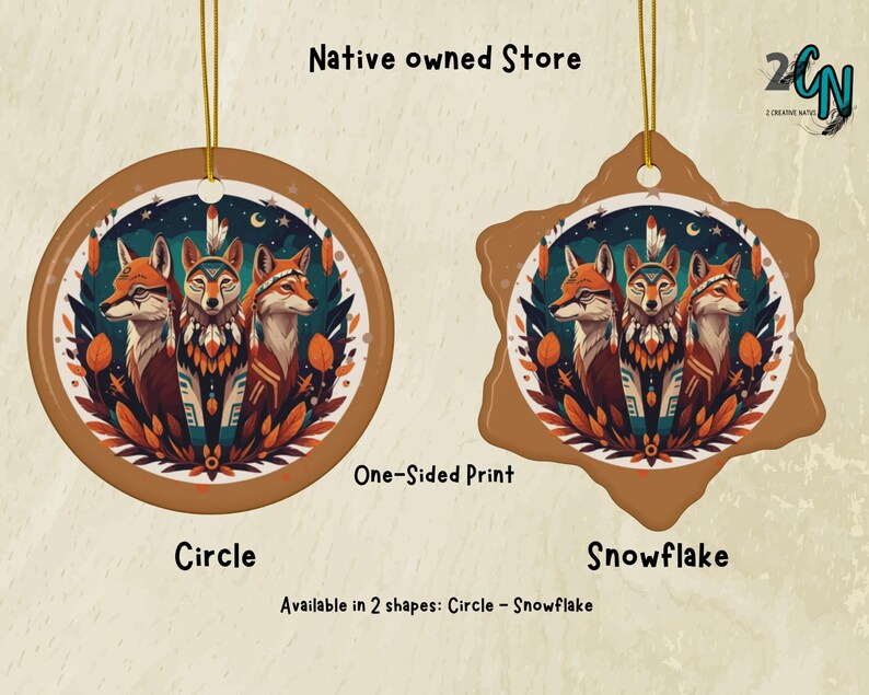 Native American Inspired "spirit Animals" Ceramic Ornament|native Home ...