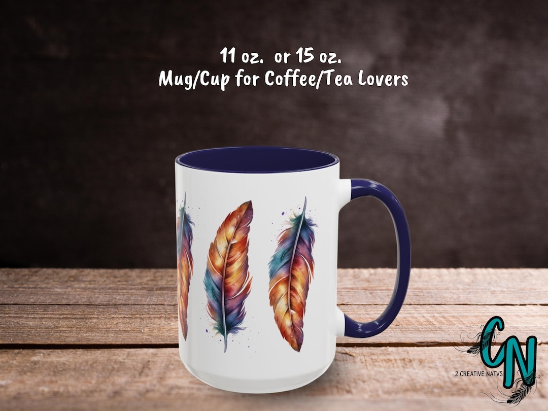 Native Inspired Feathers Mug|tribal Feather Mug | Native American ...