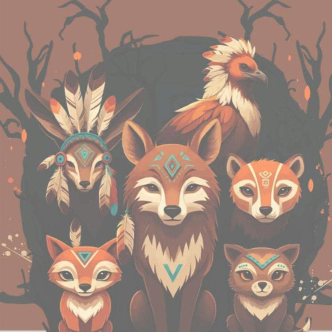 Native American Indian Animal Lover Sticker|indigenous Spirit Animal ...