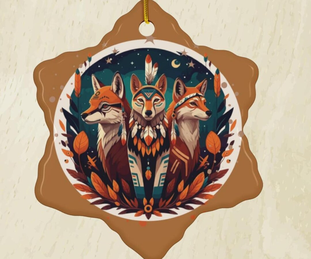 Native American Inspired "spirit Animals" Ceramic Ornament|native Home ...