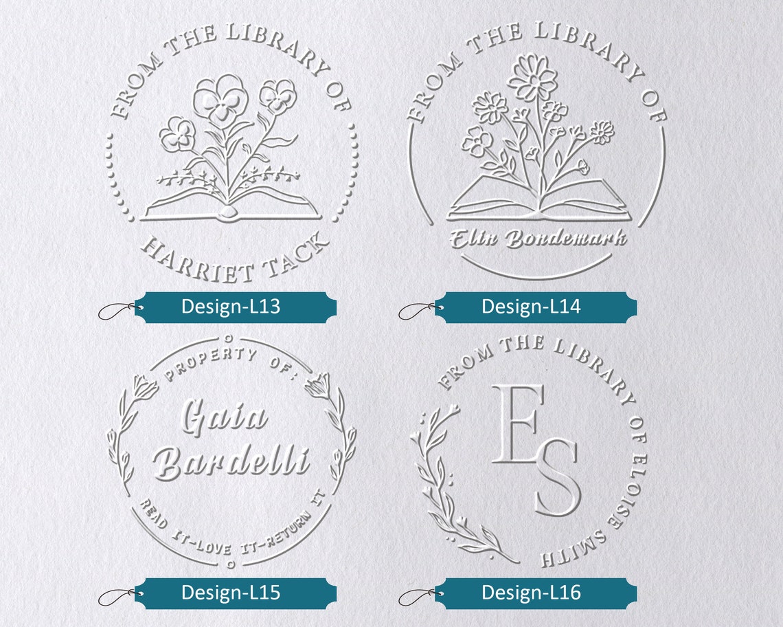 Book Embosser Personalized/custom Book Stamp/from the Library of Stamp ...