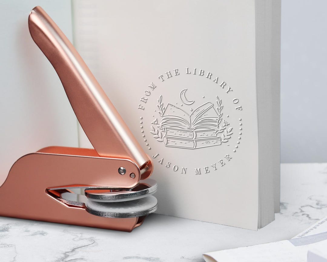 Book Embosser Personalized | Custom From the Library of Book Stamp ...