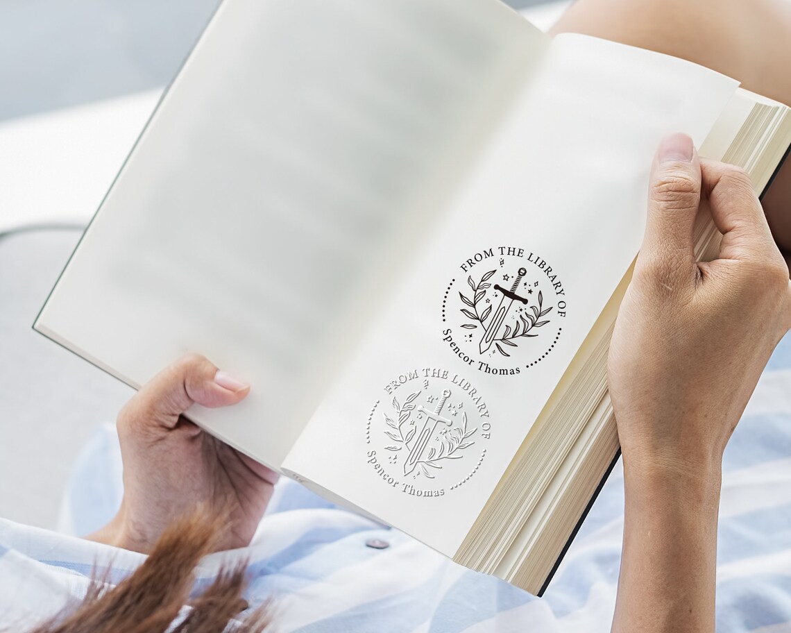 Book Embosser Personalized/custom Book Stamp/from the Library of Stamp ...