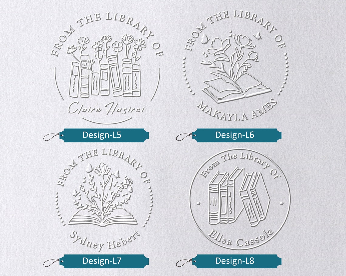 Book Embosser Personalized/custom Book Stamp/from the Library of Stamp ...