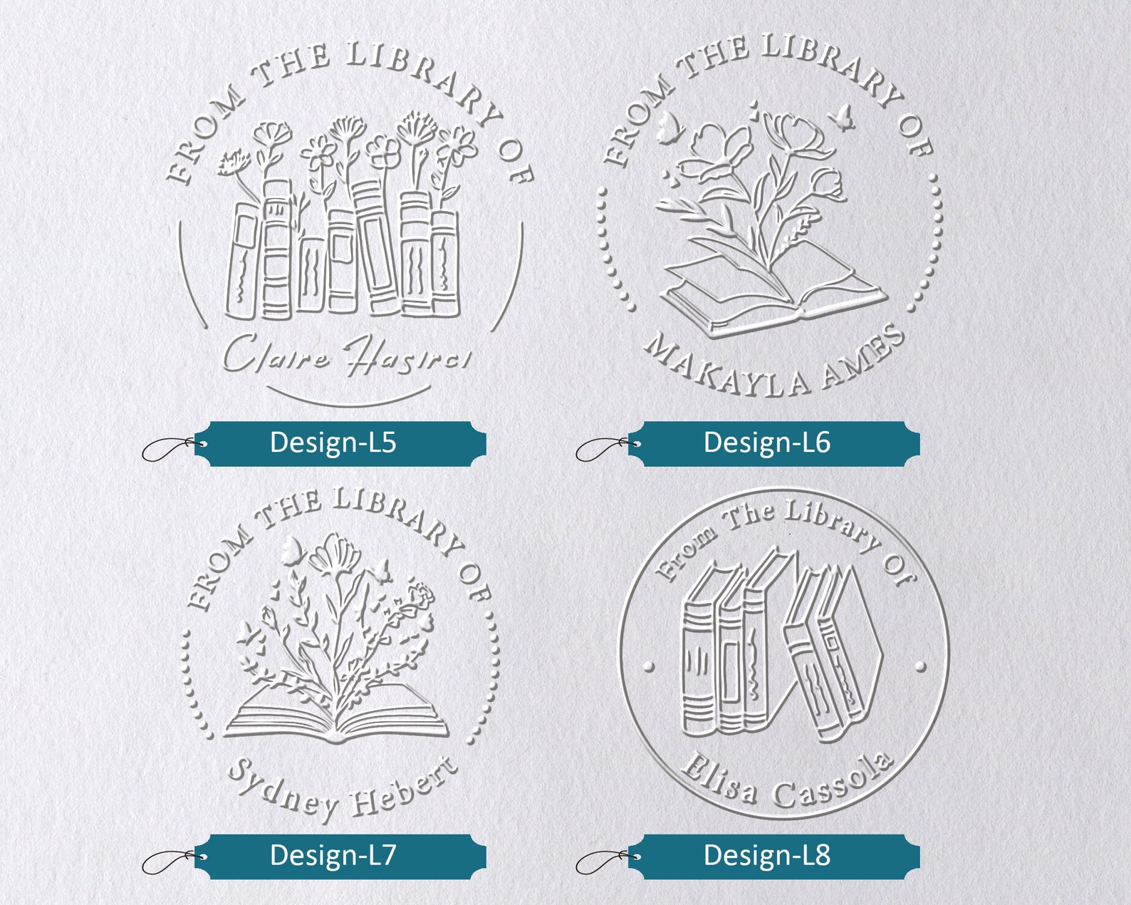 Book Embosser Personalized/custom Book Stamp/from the Library of Stamp ...