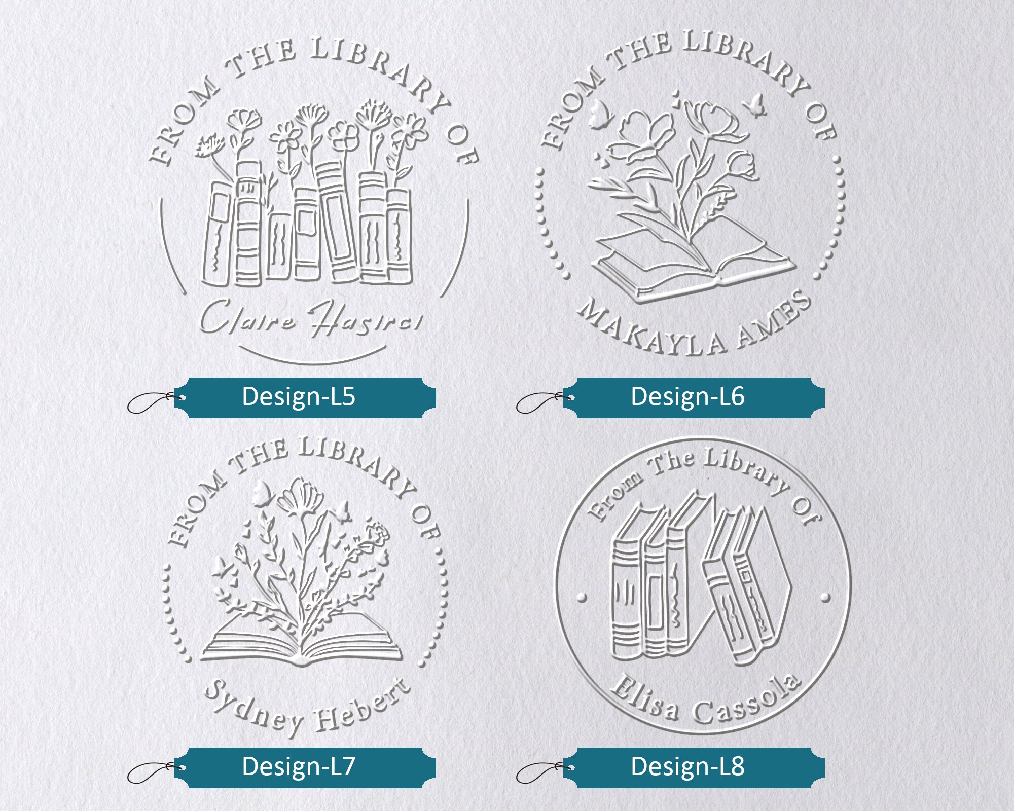 Book Embosser Personalized/custom Book Stamp/from the Library of Stamp ...