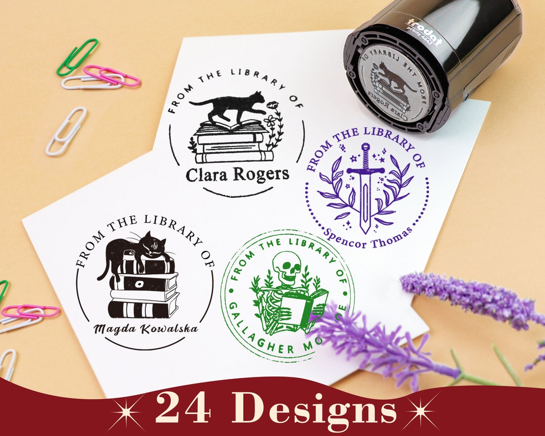 Personalized Book Stamp/from the Library of Book Embosser/self Inking ...