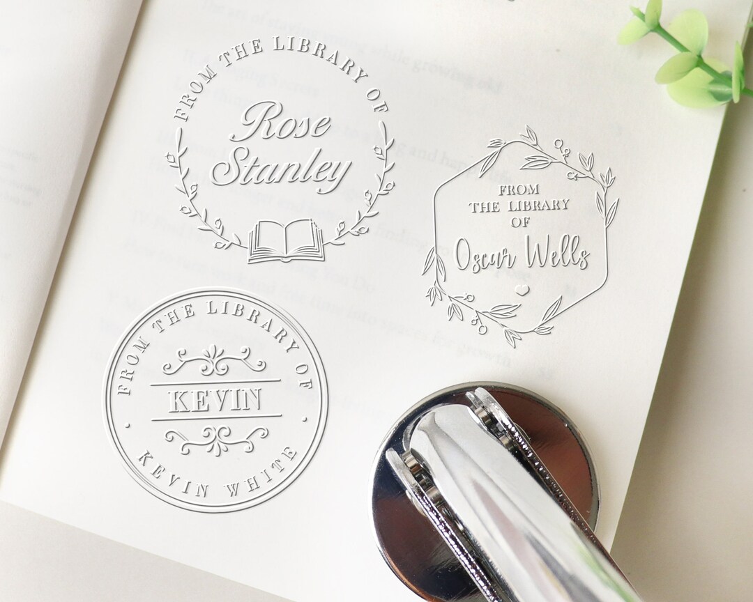 Personalized Book Embosser | Custom Library Embosser Stamp | From the ...