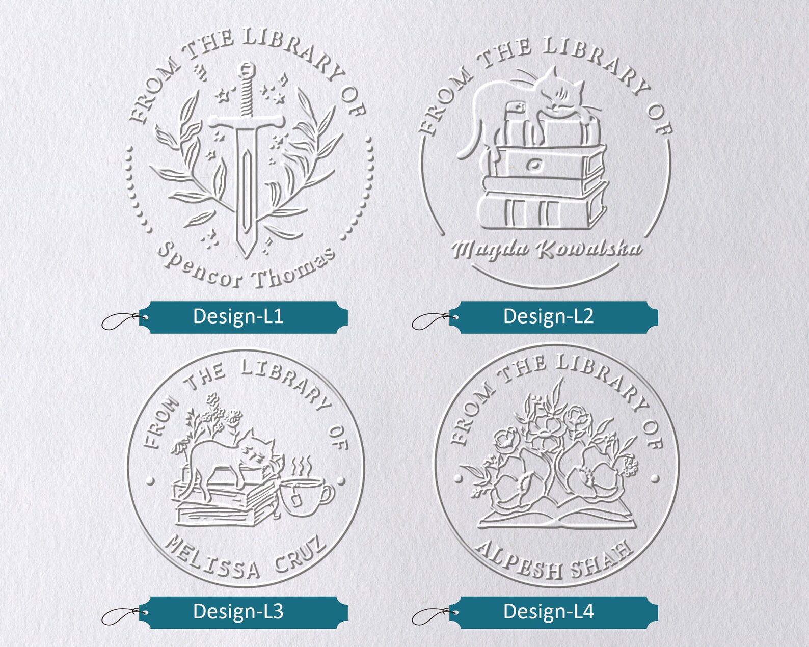 Book Embosser Personalized/custom Book Stamp/from the Library of Stamp ...