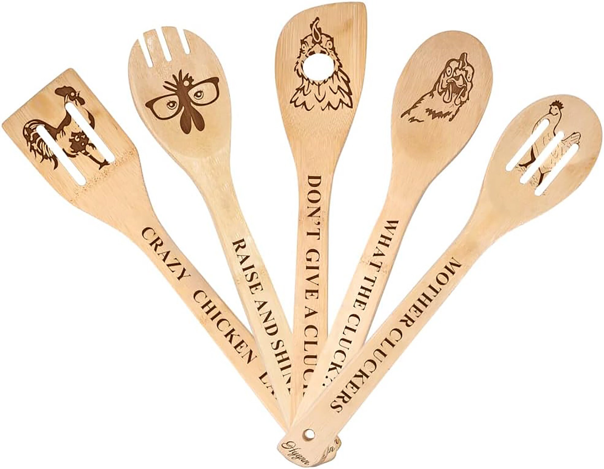 Wooden Cooking Spoons,kitchen Gift,chicken Lovers Gifts Decor,organic ...