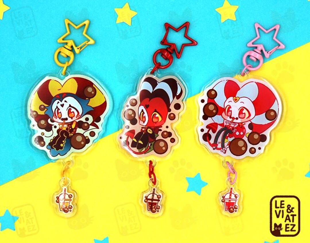 Stolas/blitzo/fizzarolli Circus AU Helluva Boss Keychain - Etsy