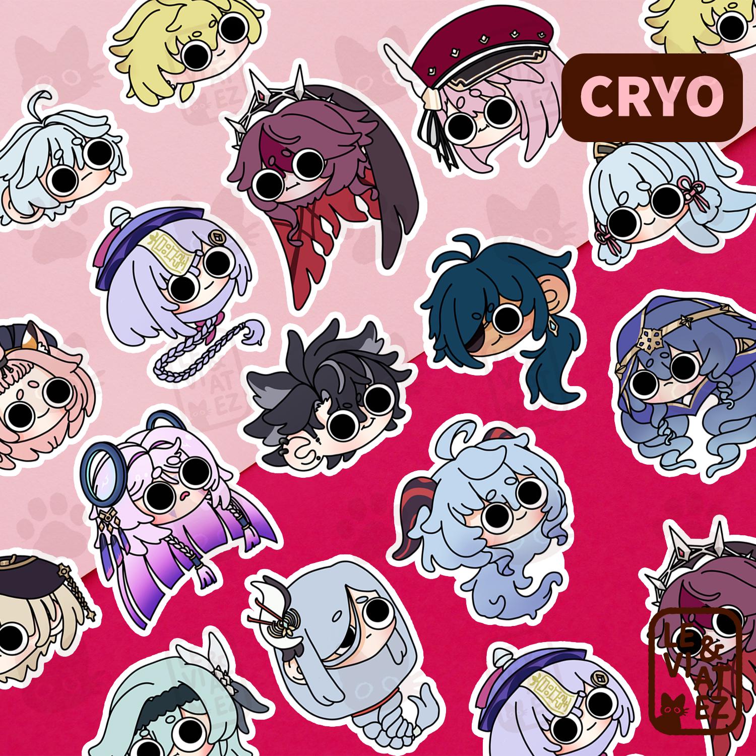 Genshin Impact Cryo Characters Vinyl Stickers - Etsy