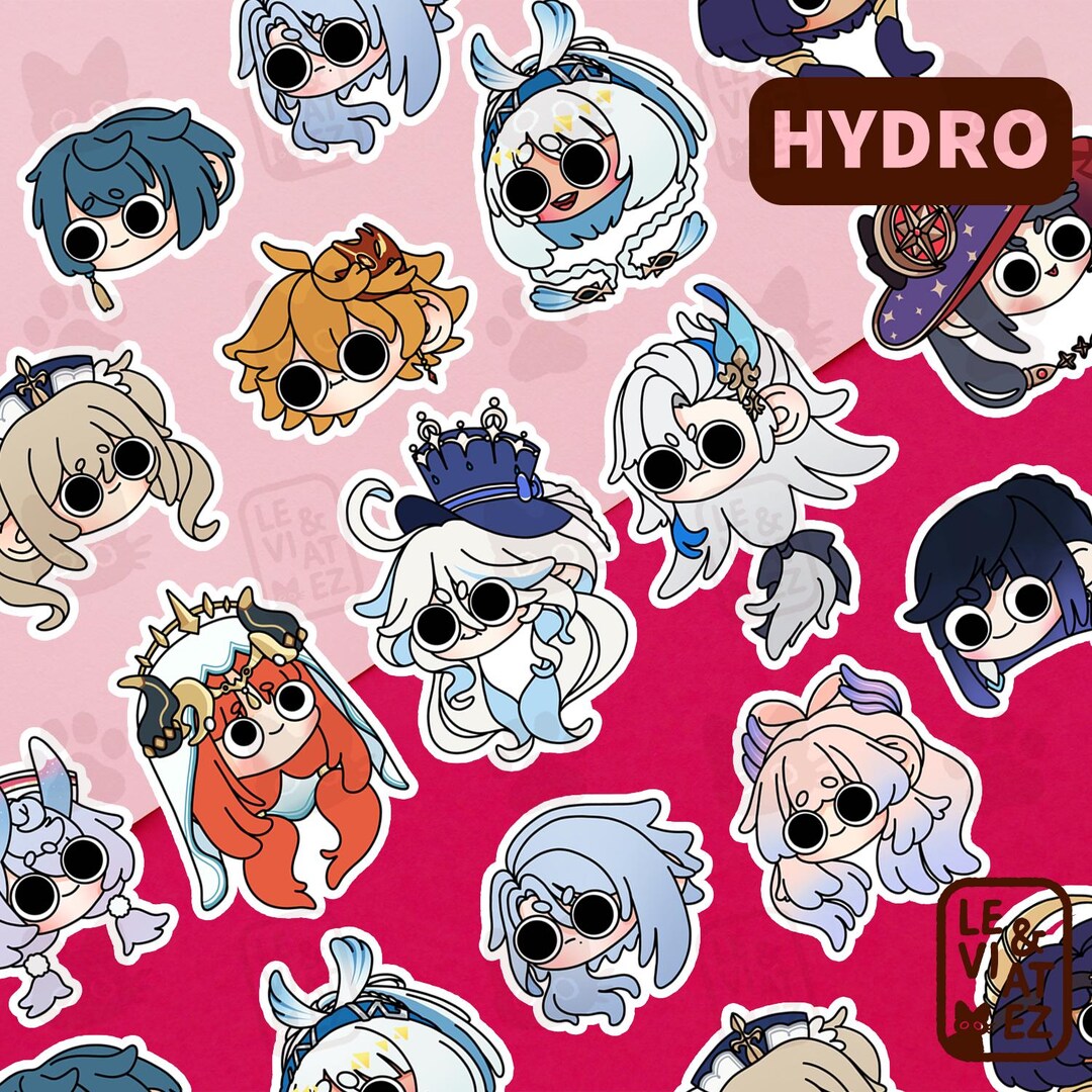 Genshin Impact Hydro Characters Vinyl Stickers - Etsy