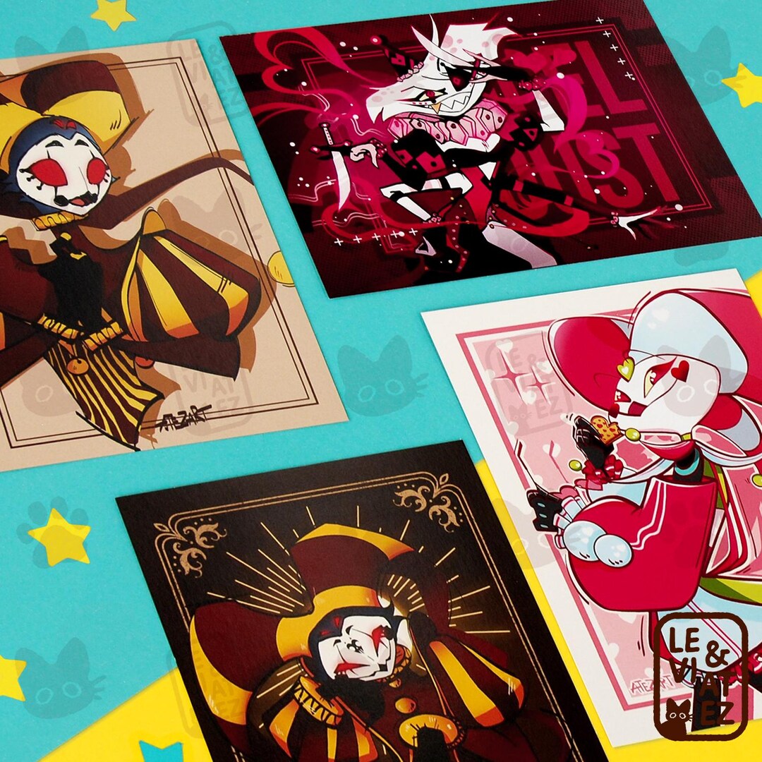 CIRCUS AU A6 Prints - Stolas/fizzarolli/angel Dust Circus AU | Helluva ...