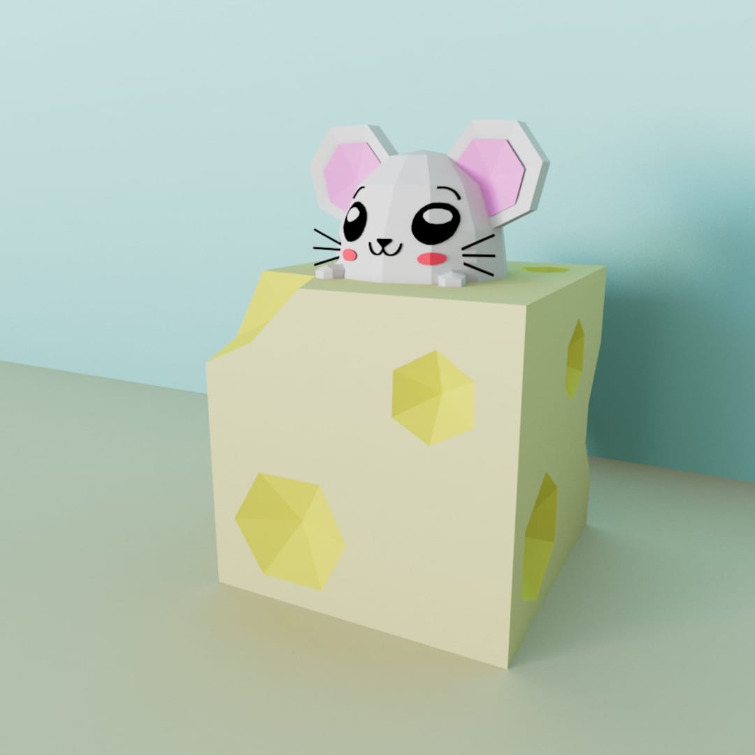 Papercraft Mouse in Cheese PDF and DXF - Etsy UK
