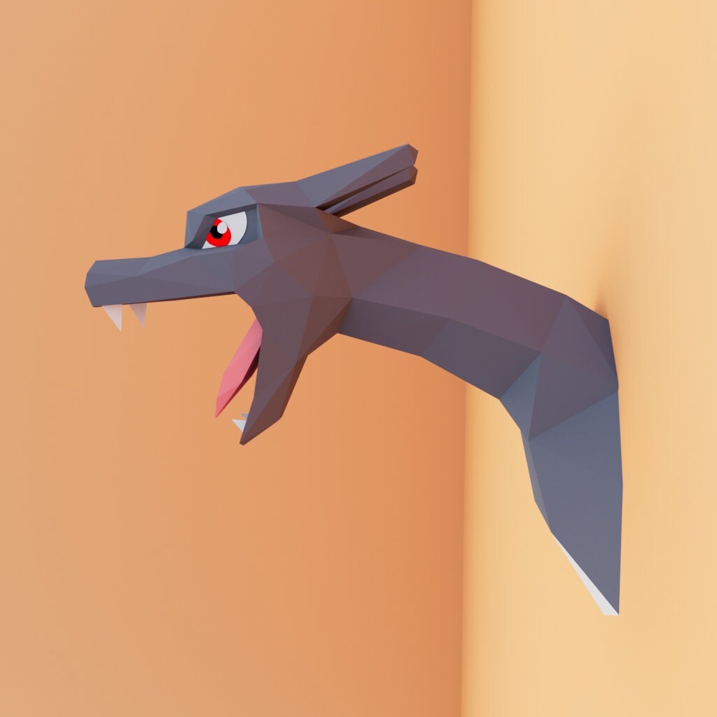 Papercraft Charizard Pokemon Head for Wall Pdf - Etsy
