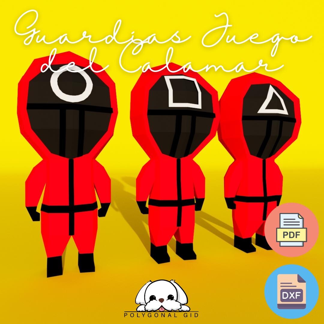 Papercraft Guards Squid Game Sg PDF and DXF - Etsy