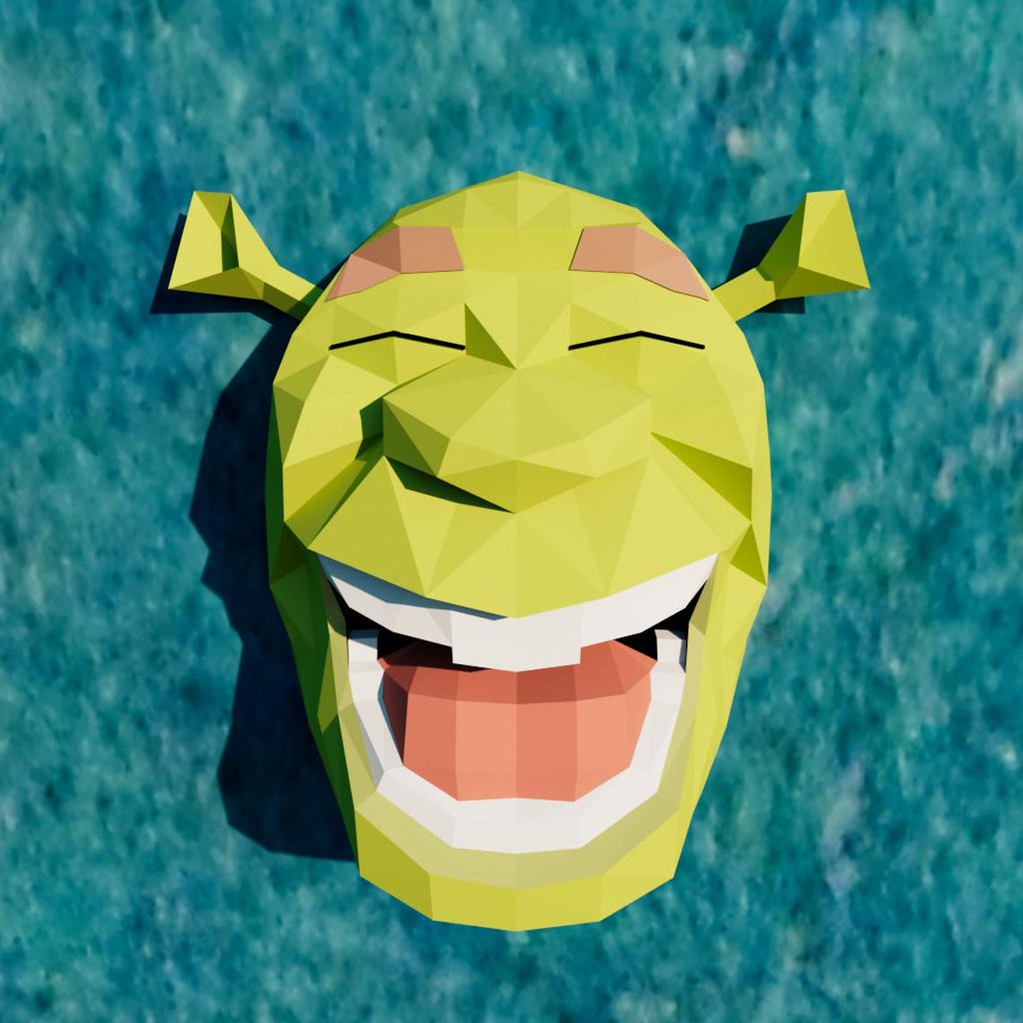 Shrek Head Papercraft for Wall PDF, DXF and SVG - Etsy