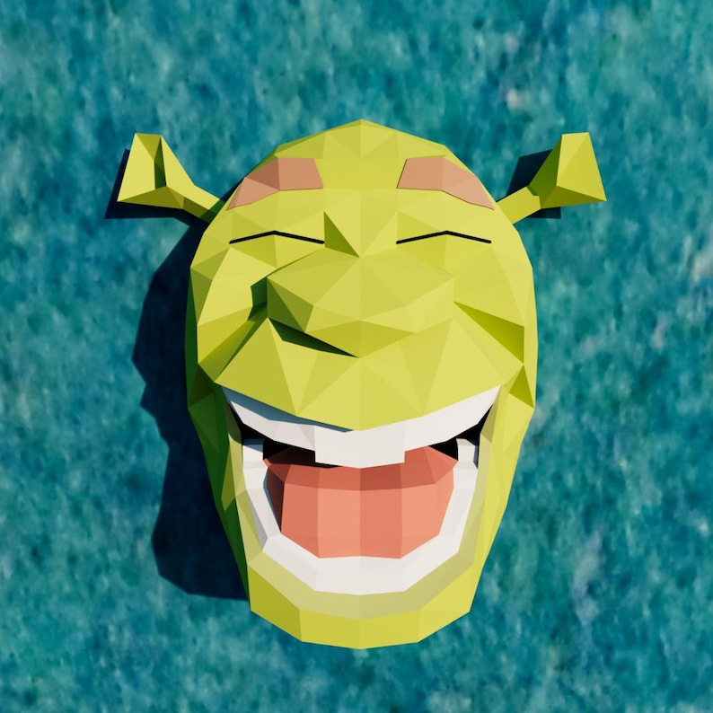 Shrek Head Papercraft for Wall PDF, DXF and SVG - Etsy