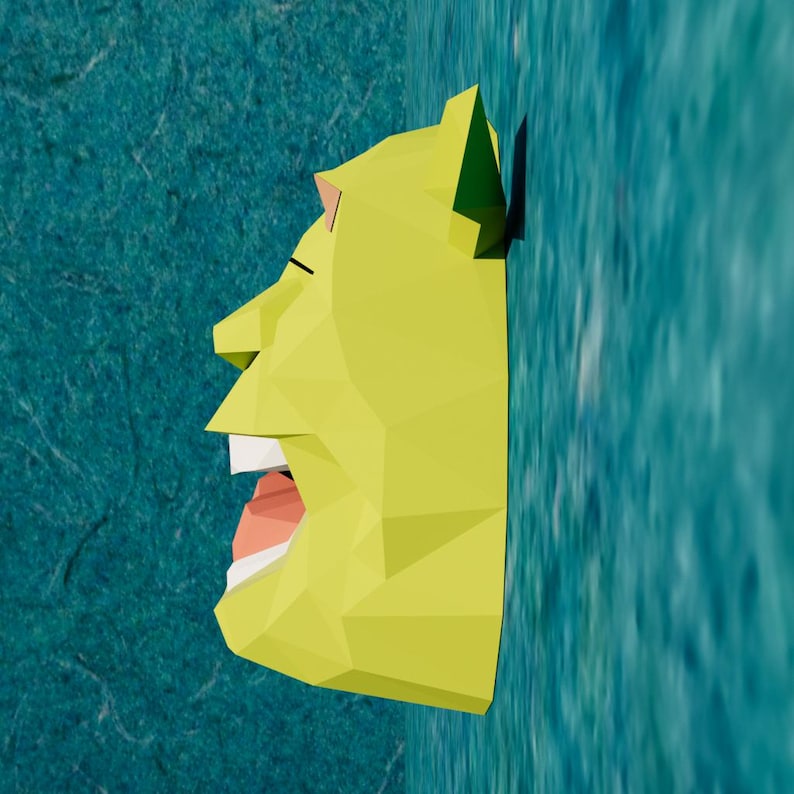 Shrek Head Papercraft for Wall PDF, DXF and SVG - Etsy