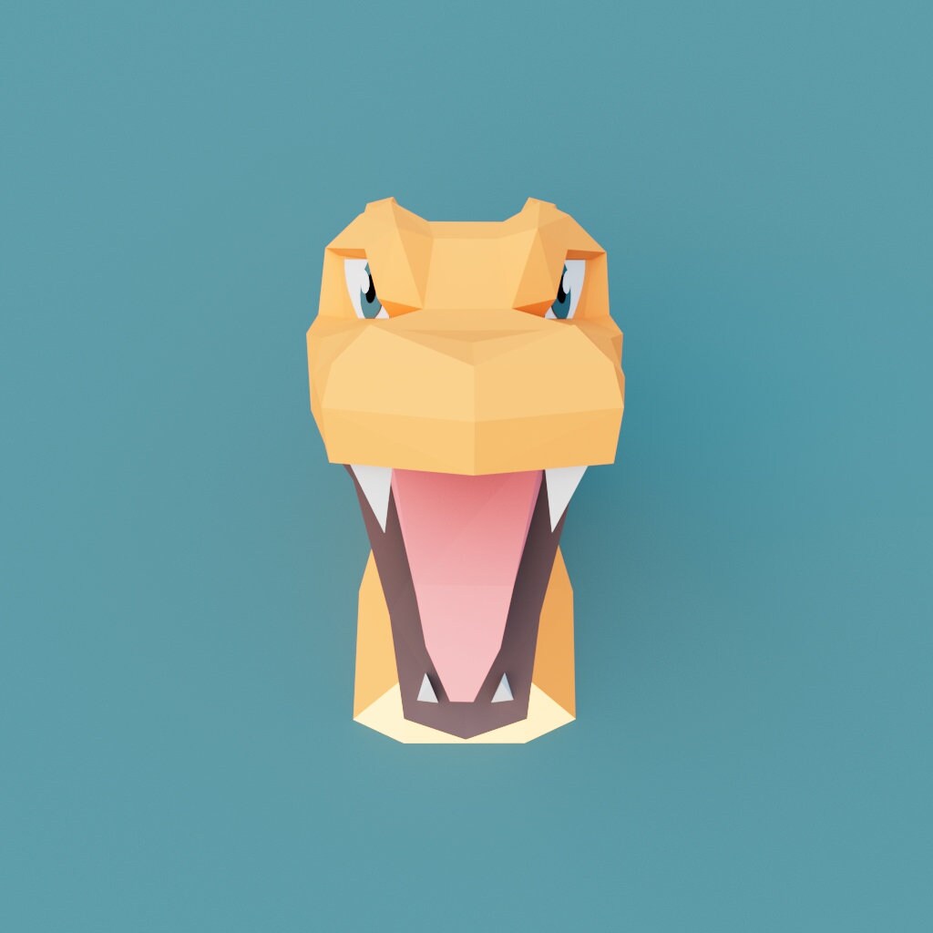 Papercraft Charizard Pokemon Head for Wall Pdf - Etsy