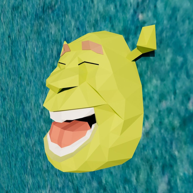 Shrek Head Papercraft for Wall PDF, DXF and SVG - Etsy