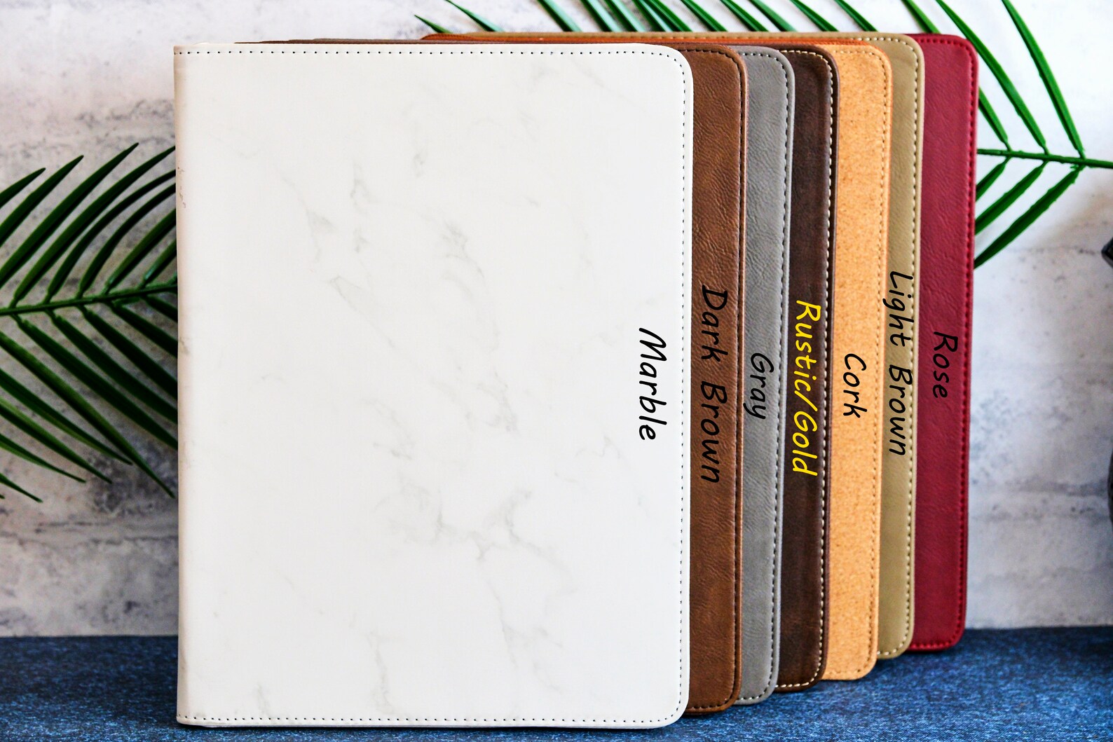 Birth Flower Leather Portfolio, Personalized Refillable Portfolio ...