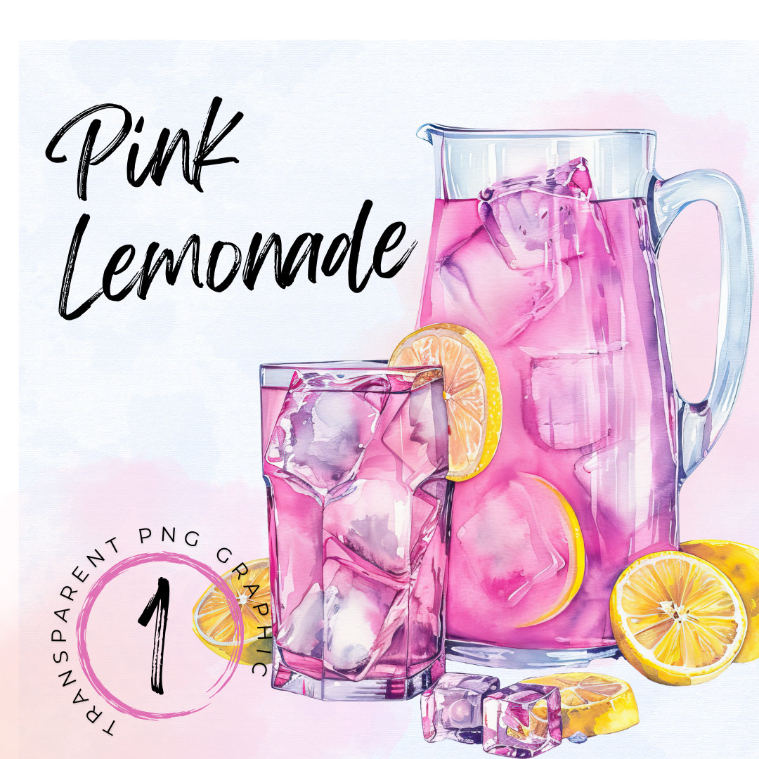 Pink Lemonade Clipart | Summer Drink Clipart | Pitcher of Lemonade ...