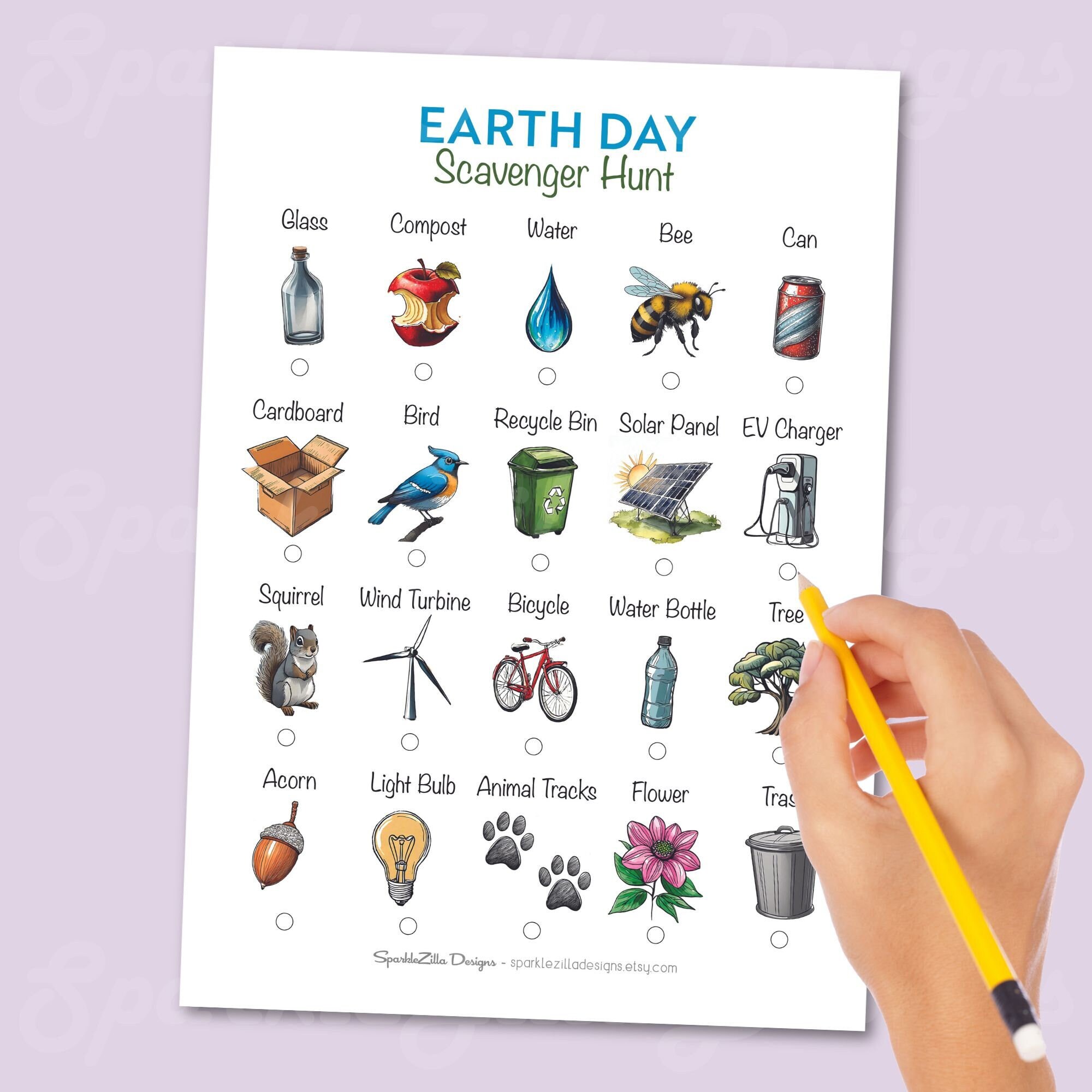 Earth Day Scavenger Hunt Printable Earth Day Kids Activity Sheet Earth ...