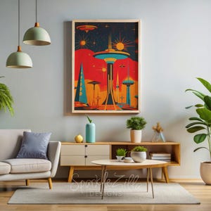 Midcentury Atomic Abstract Printable Wall Art | Midcentury Art ...