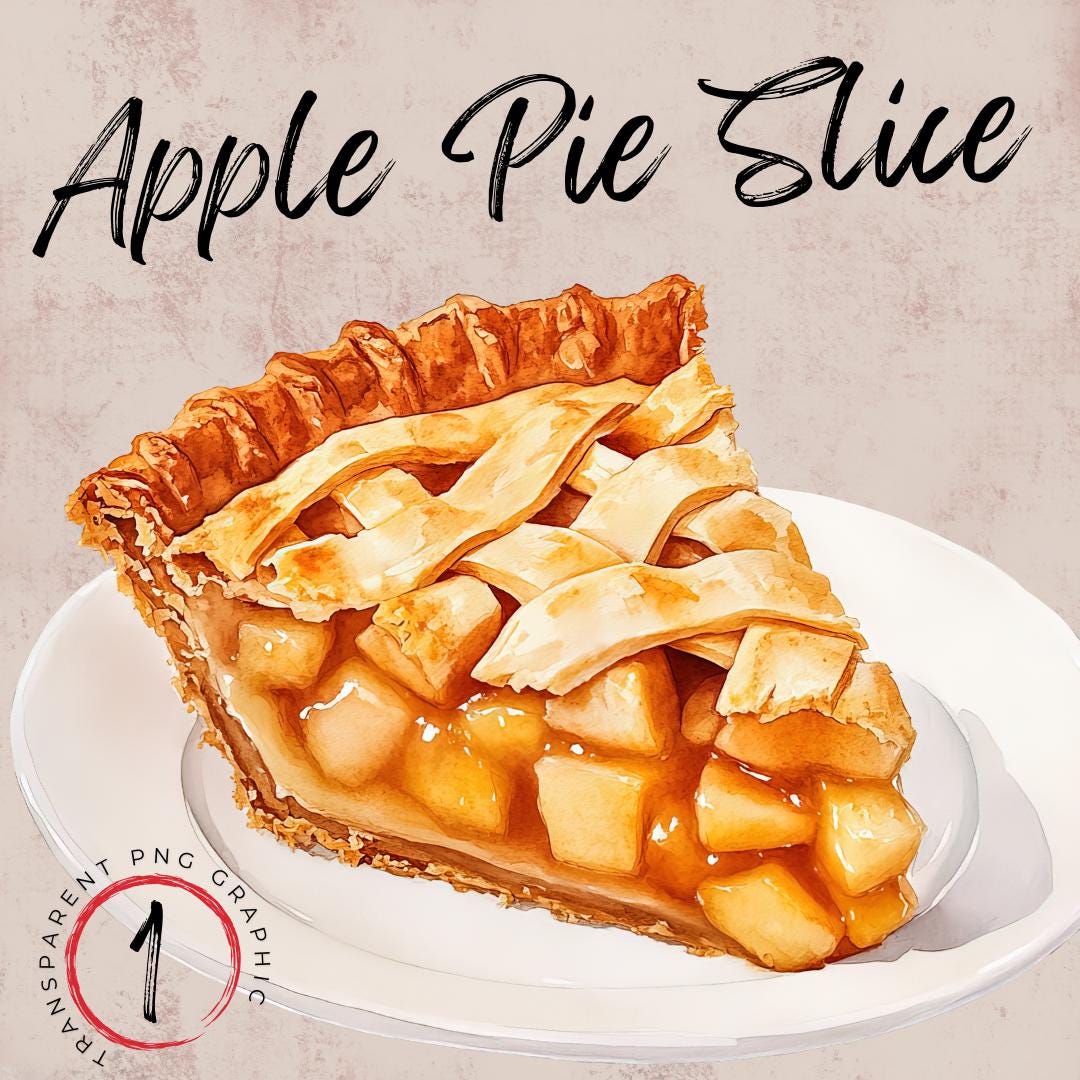 Apple Pie Clipart | Apple Pie Slice Png | Menu Clipart | Watercolor ...
