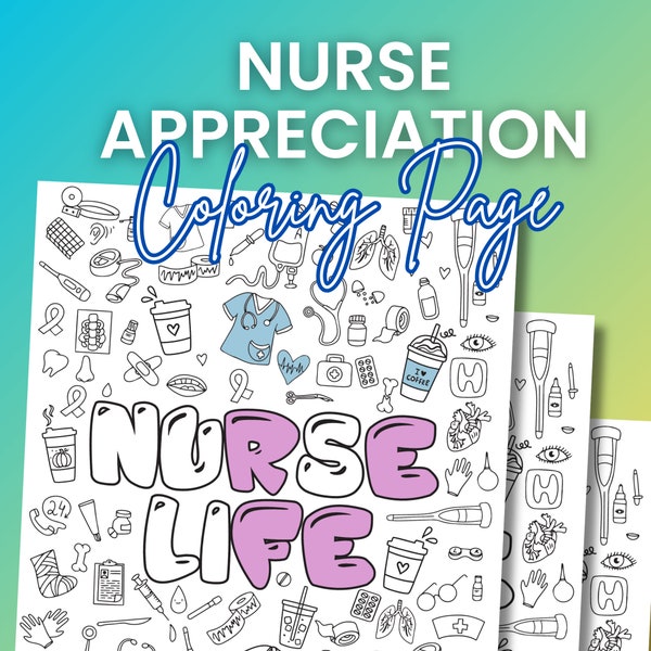 Nurse Appreciation Coloring Page - Etsy