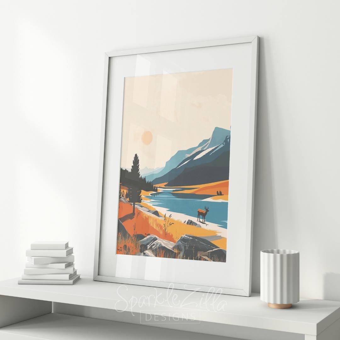 Yellowstone National Park Wall Art | Vintage Style | Nature Wall Decor ...