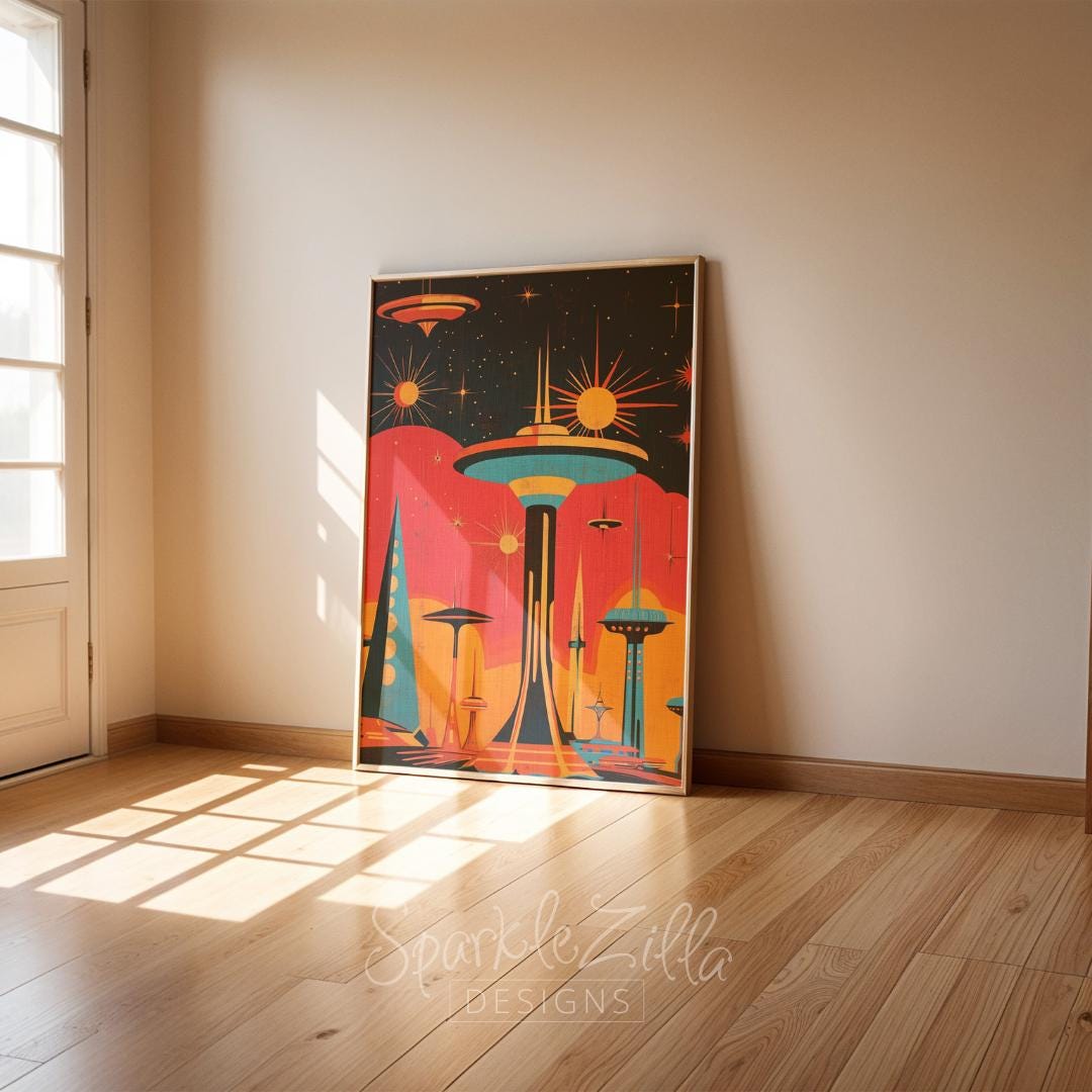 Midcentury Atomic Abstract Printable Wall Art | Midcentury Art ...