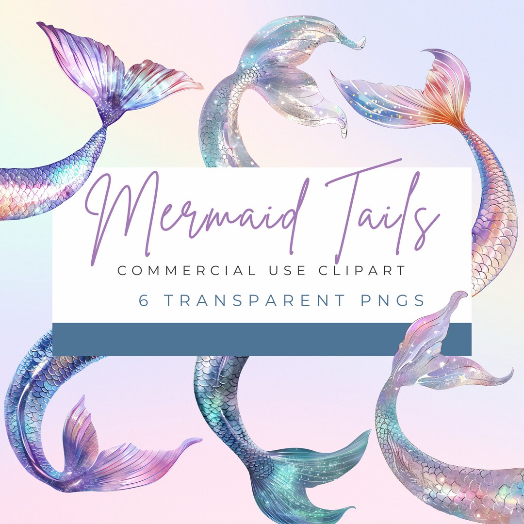 Mermaid Tail Clipart | Purple Aqua Turquoise Lilac | Instant Download ...
