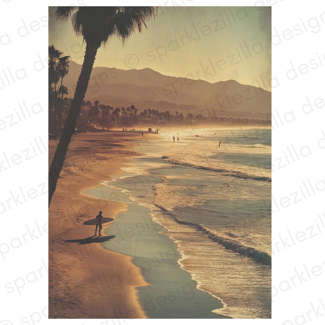 Vintage Retro Beach Print | Gallery Quality | Surfing Decor | Printable ...