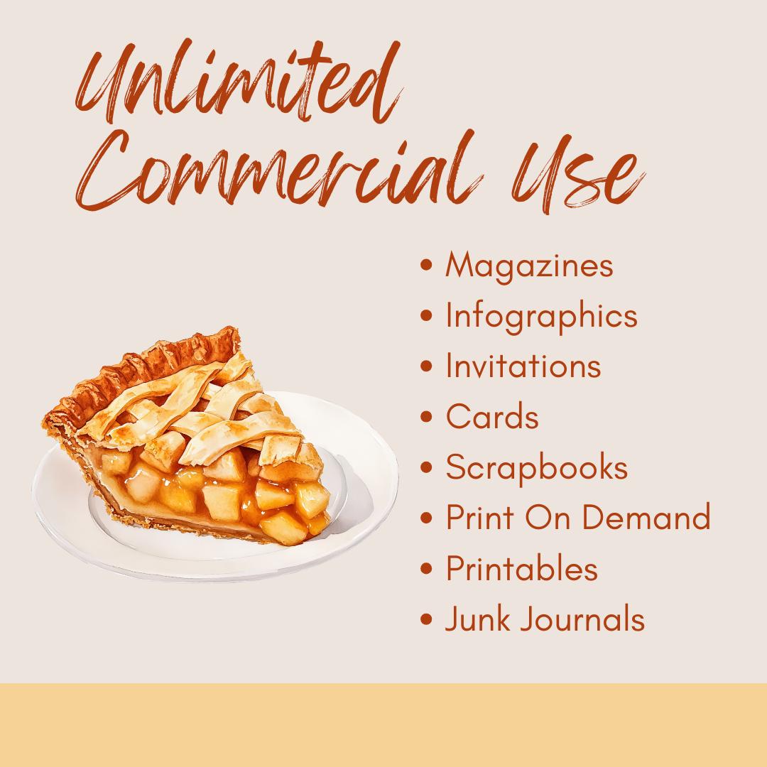 Apple Pie Clipart | Apple Pie Slice Png | Menu Clipart | Watercolor ...