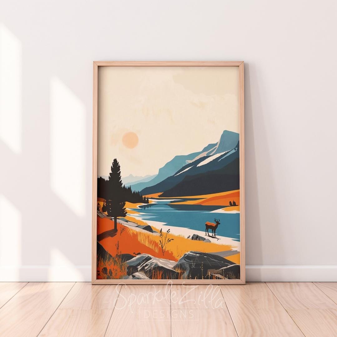 Yellowstone National Park Wall Art | Vintage Style | Nature Wall Decor ...