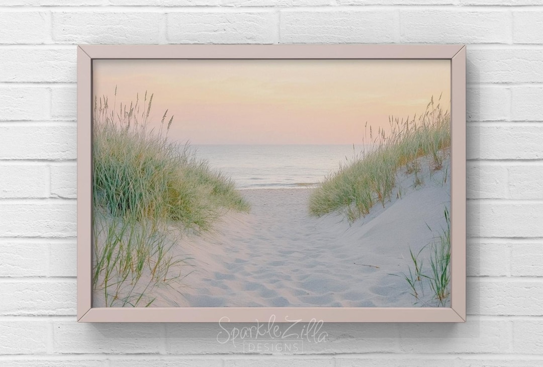 Cape Cod Beach Path Wall Art | Vintage Beach Print | Coastal Oil ...