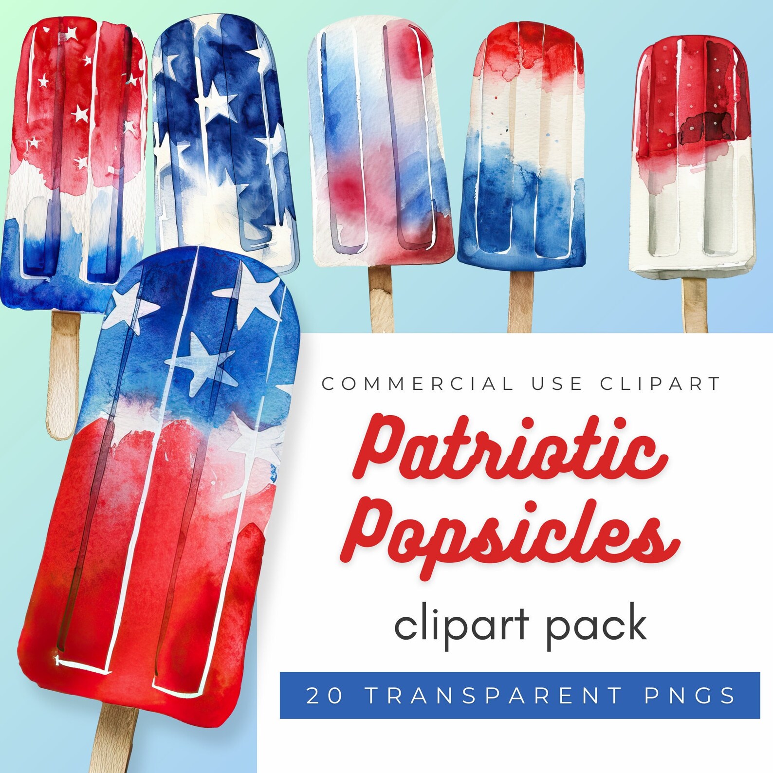 Patriotic Popsicle Clipart | Ice Cream Svg | for Commercial Use ...