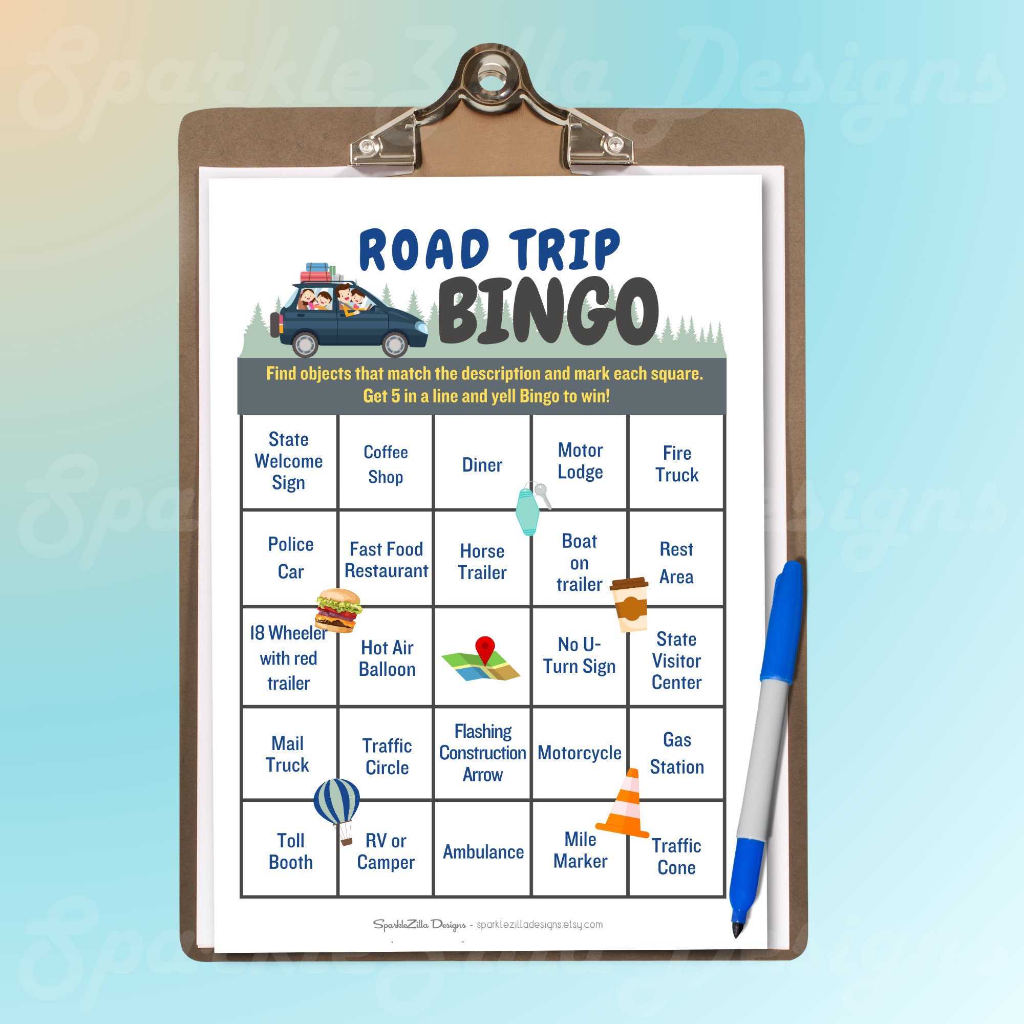Printable Road Trip Activities for Kids | Kids Road Trip Bingo ...