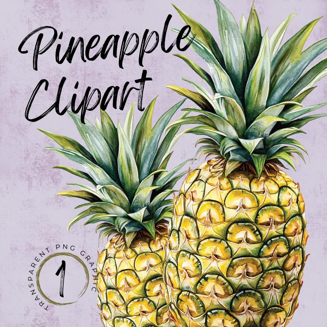Watercolor Pineapple Clipart: Summer Fruit PNG (digital Download) - Etsy
