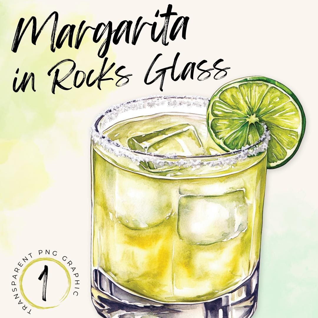 Watercolor Margarita on the Rocks Png | Tequila Png | Midnight ...