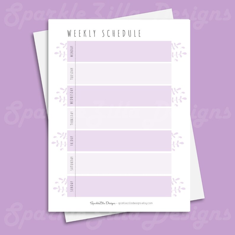 Purple Daily Planner Printable: Habit Tracker, Vision Board (PDF ...