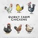 25 PNG Watercolor Quirky Farm Animal Clipart Quirky Chicken Clipart PNG ...