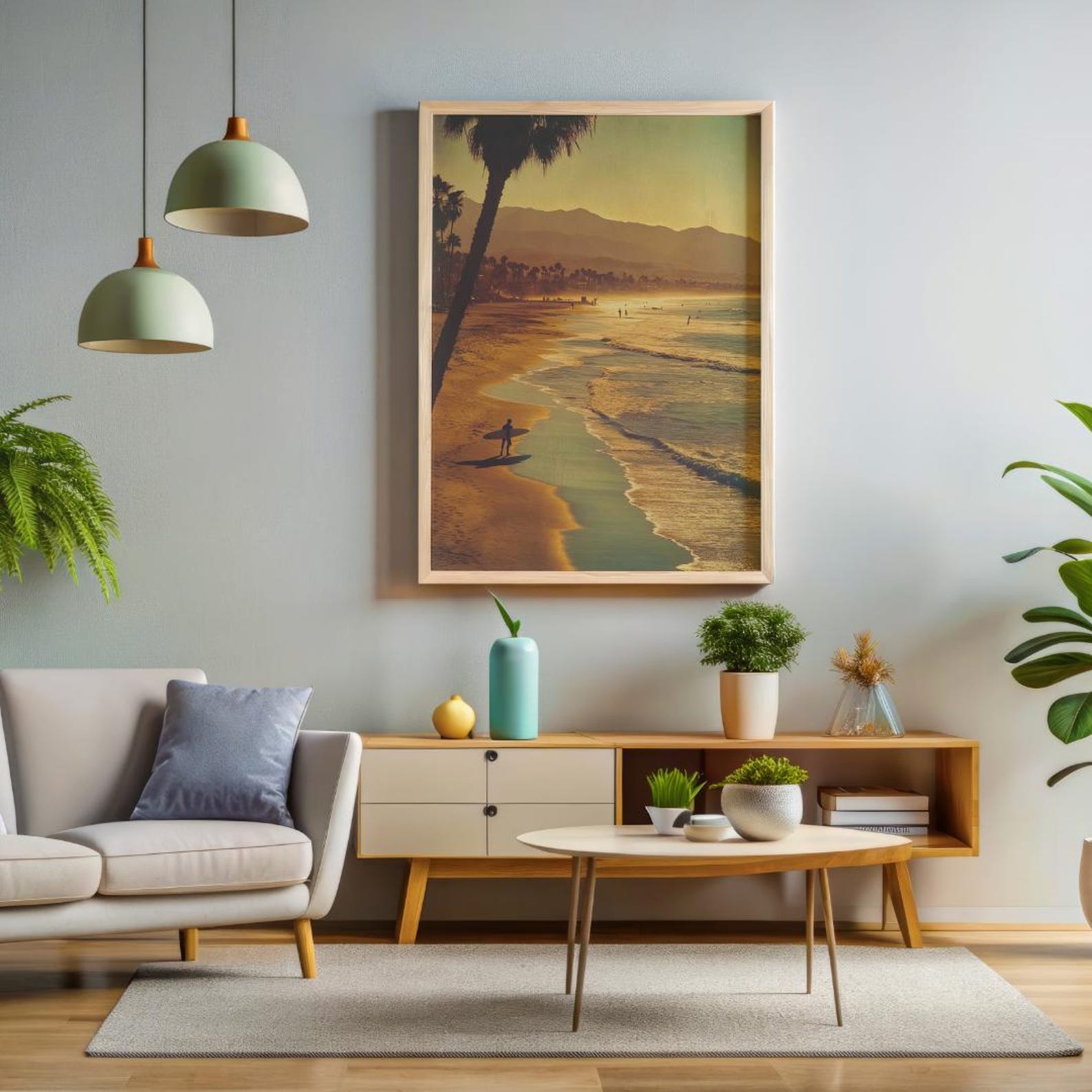 Vintage Retro Beach Print | Gallery Quality | Surfing Decor | Printable ...