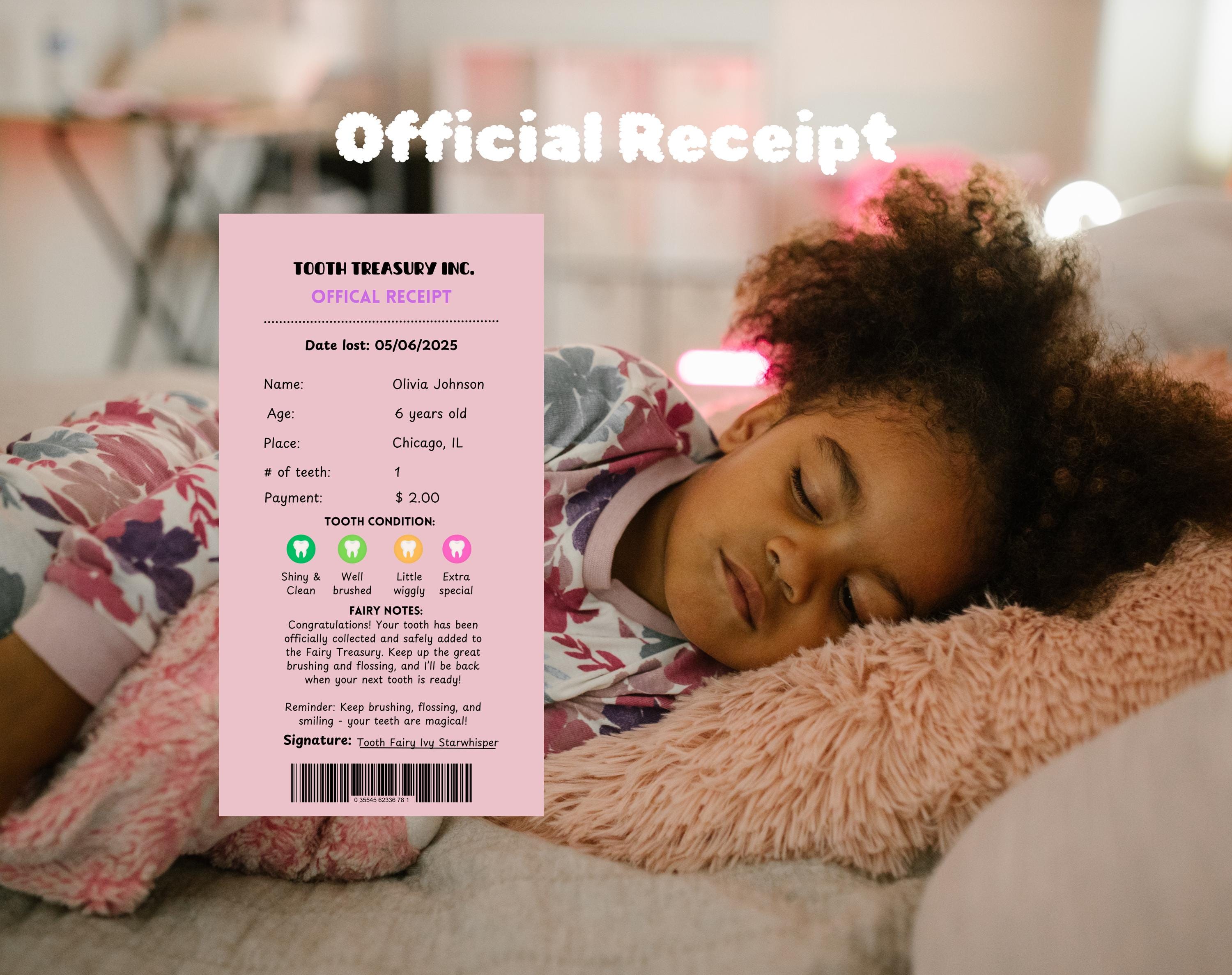 Tooth Fairy Bundle: Receipt, Note, Certificate (editable Printable) - Etsy