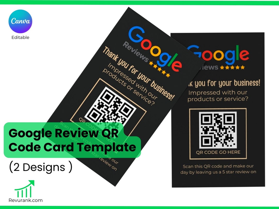 Google Review Qr Code Card, Google Review Card Template, Leave Us A ...