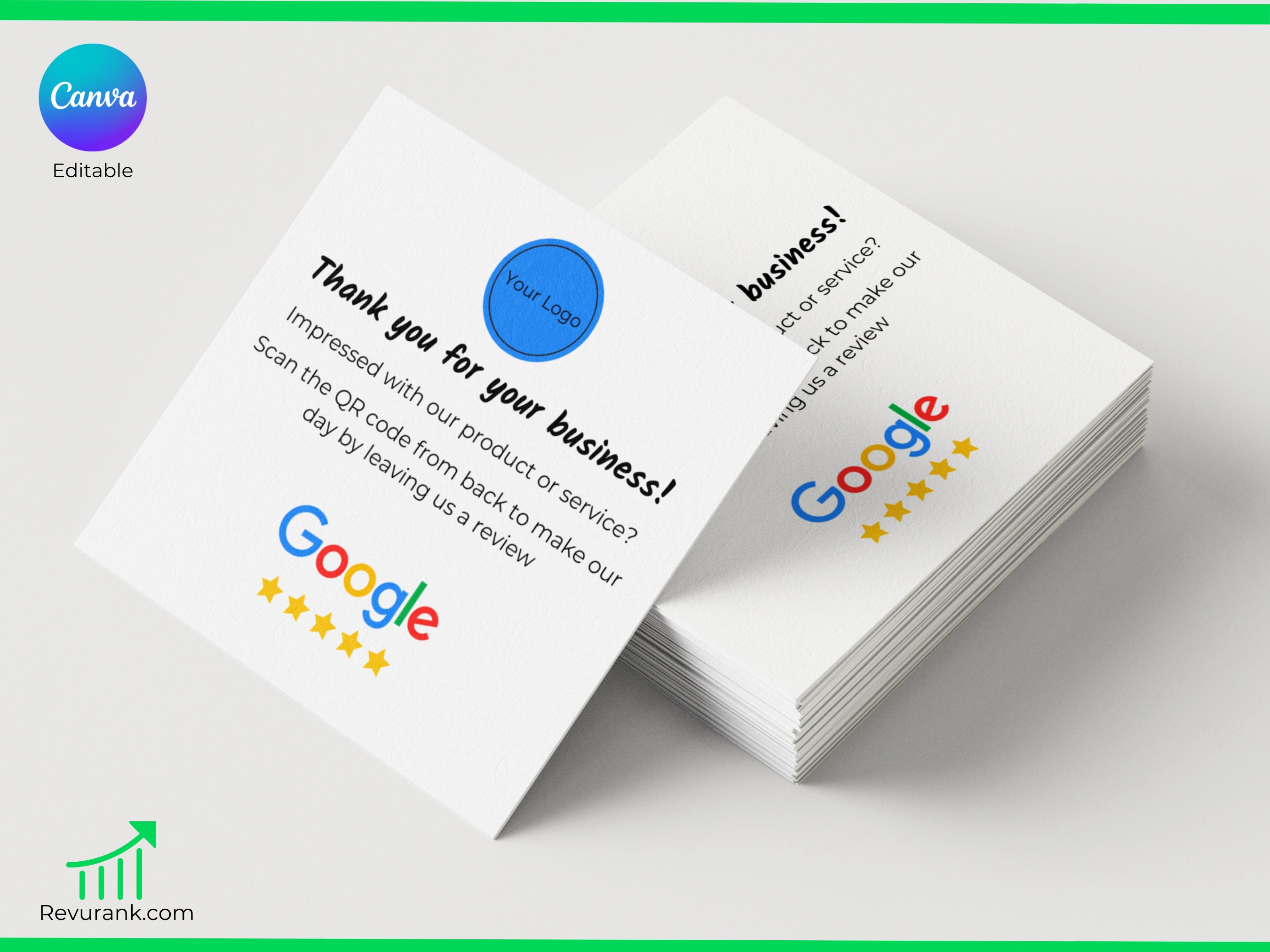Google Review Card Template QR Code Business Cards, Thank You Card ...